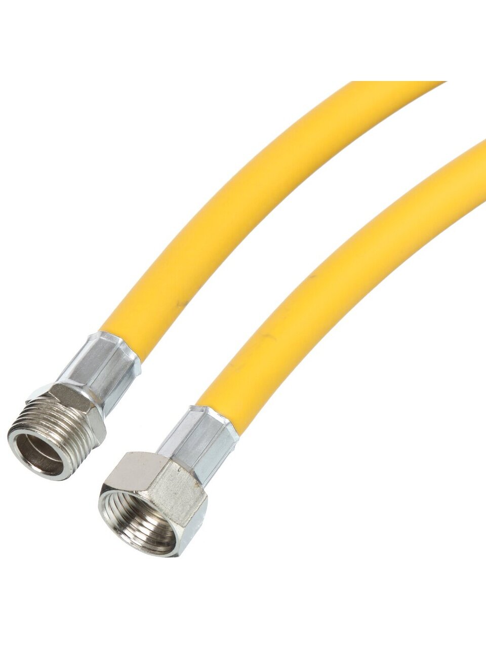 Гибкая подводка Tuboflex 1/2' х 0.6 м, гайка-штуцер, ПВХ шланг газа, плиты, котла, желтая
