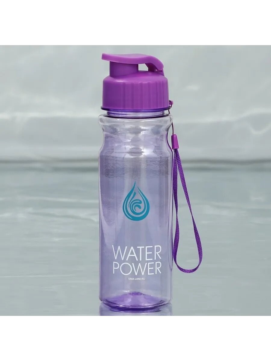 Элегантная фиолетовая пластиковая бутылка для воды