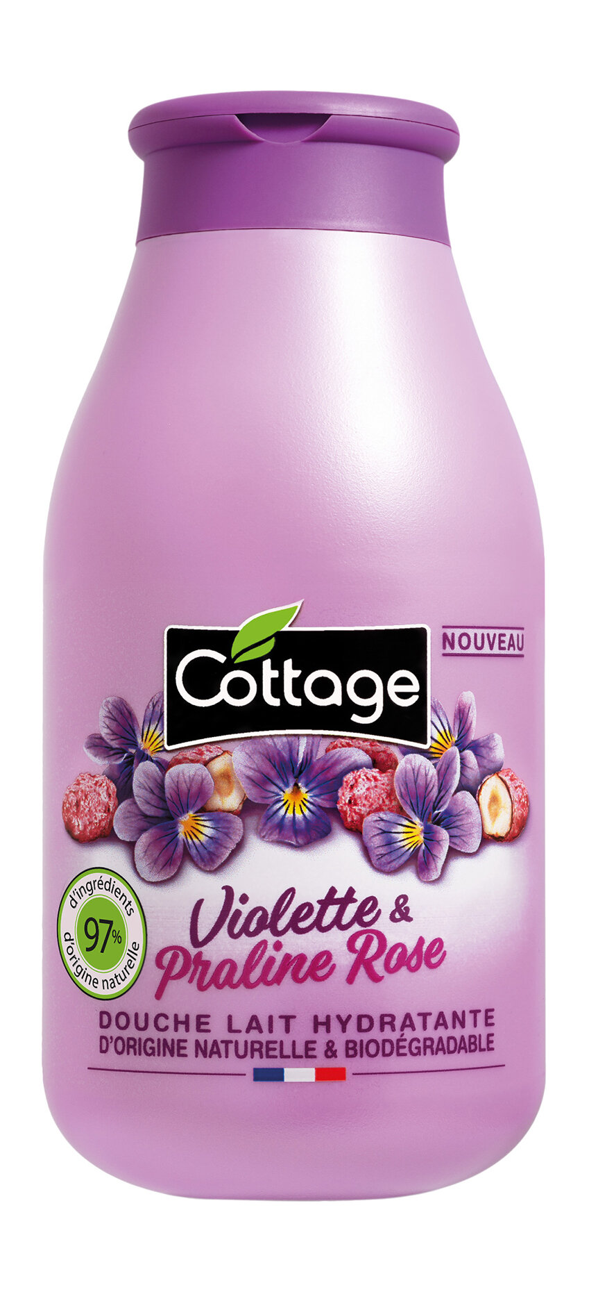 COTTAGE Молочко для душа Moisturizing Shower Milk Violet&Pink Praline увлажняющее Фиалка и пралине, 250 мл