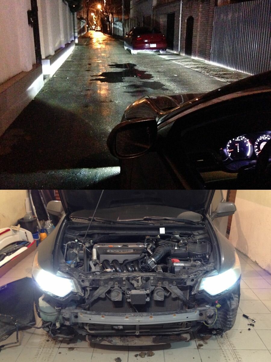 Противотуманные фары линзы Led HONDA ACCORD 8 2007-2011 лед туманки птф Хонда Аккорд 70W, 6000K, 12-24V, 2шт