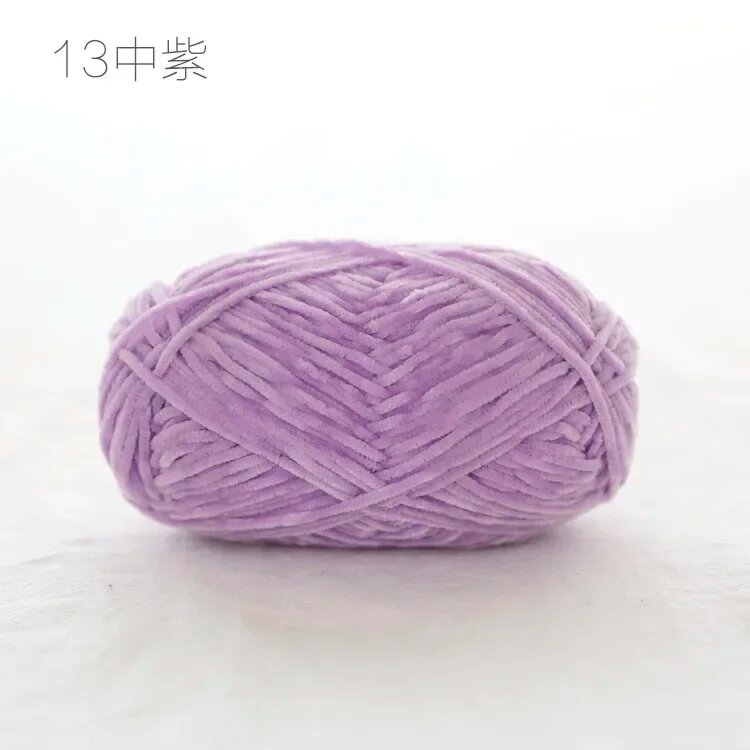 Плюшевая пряжа фиолетовая 13 medium purple, 40 г