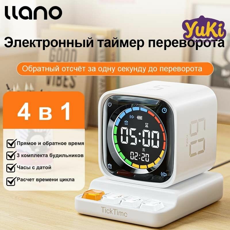 Эксклюзивный многофункциональный таймер LLANO 4 в 1 с магнитной зарядкой, ударопрочным корпусом и автономностью 30 суток