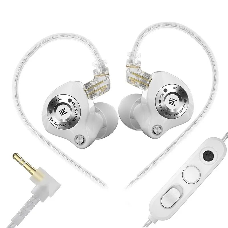 KZ EDZ Hi-Fi проводные наушники White 3.5mm mic