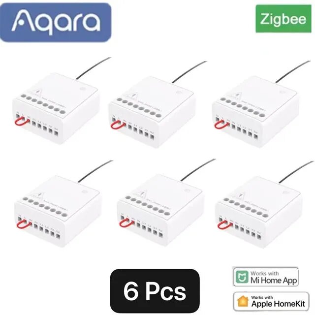 Aqara 2-канальный ZigBee релейный контроллер (6 шт)