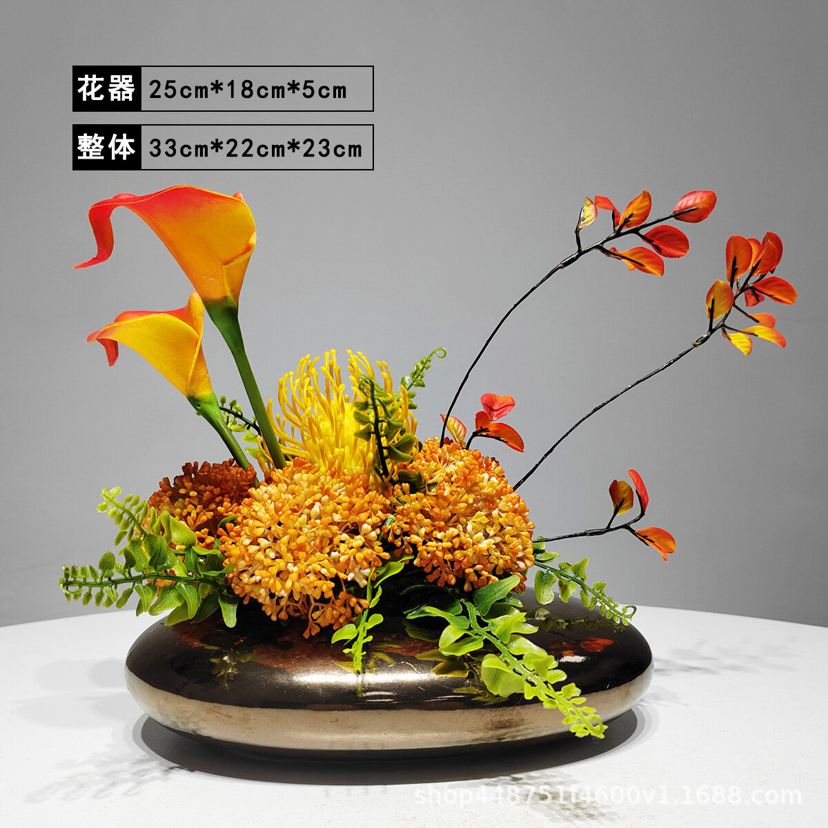 Круглый стол-вертушка в китайском стиле для отелей, центральный элемент стола с искусственными цветами, высококлассный декор в стиле легкой роскоши, декоративная цветочная композиция.