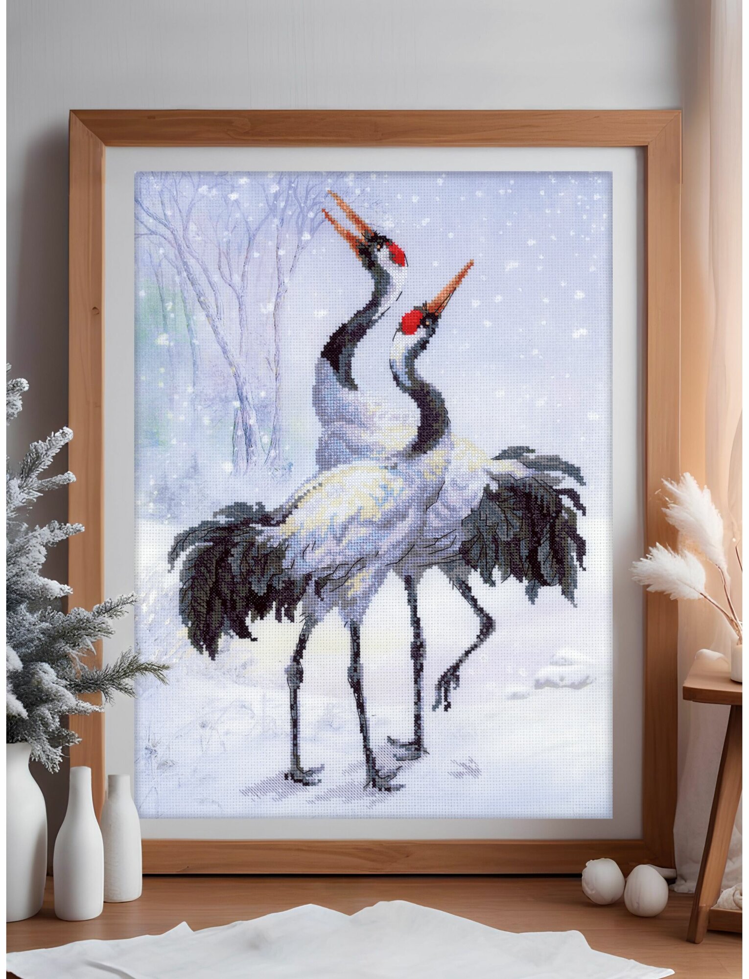 Набор для вышивания крестом Риолис, вышивка крестиком "Журавли", 30 х40 см, 0028 РТ