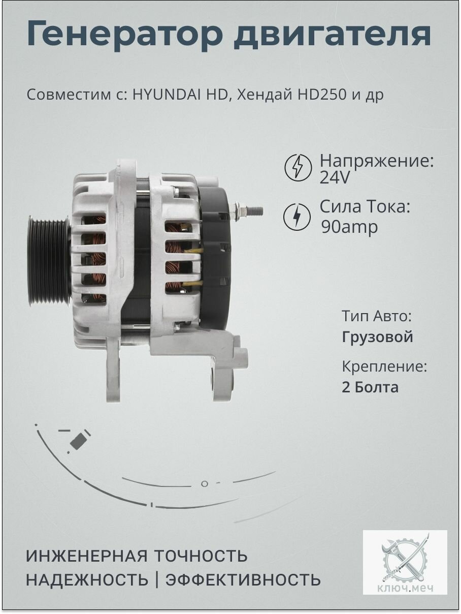 Генератор для HYUNDAI HD, Хендай HD250