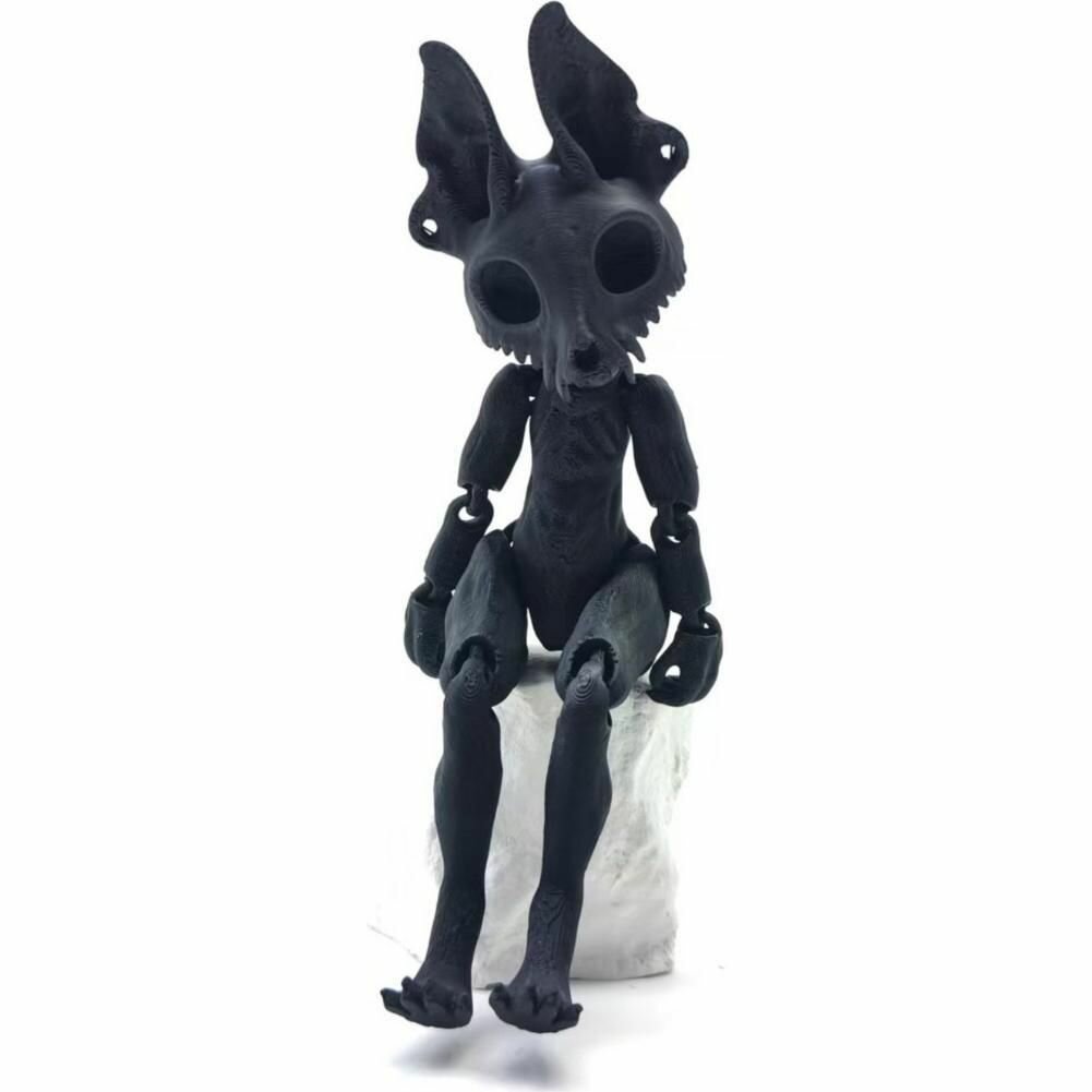 Фигурка кошки с черепом, напечатанная на 3D-принтере