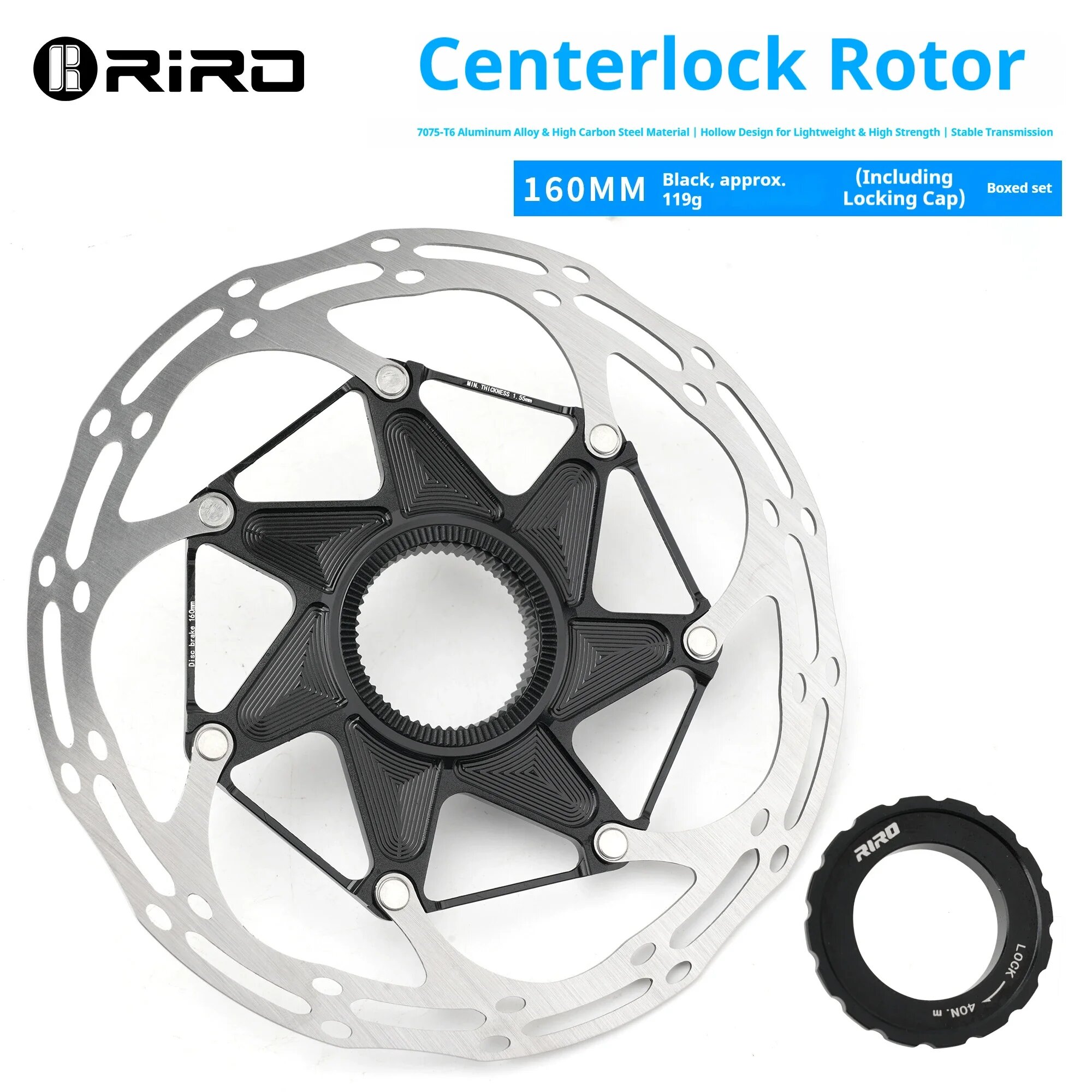 RIRO Centerlock Ротор 160мм, черный