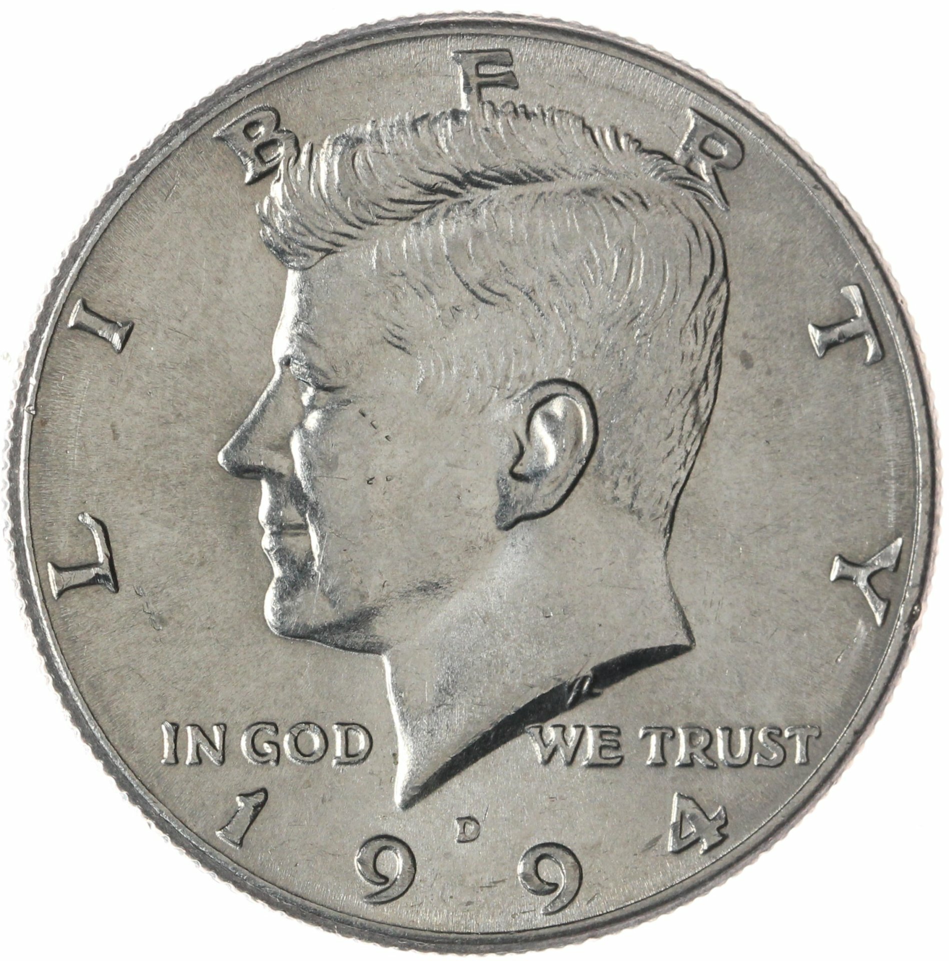 США 50 центов 1/2 доллара, half dollar 1994 D Kennedy Half Dollar Кеннеди, Медь, в сохранности XF-AU