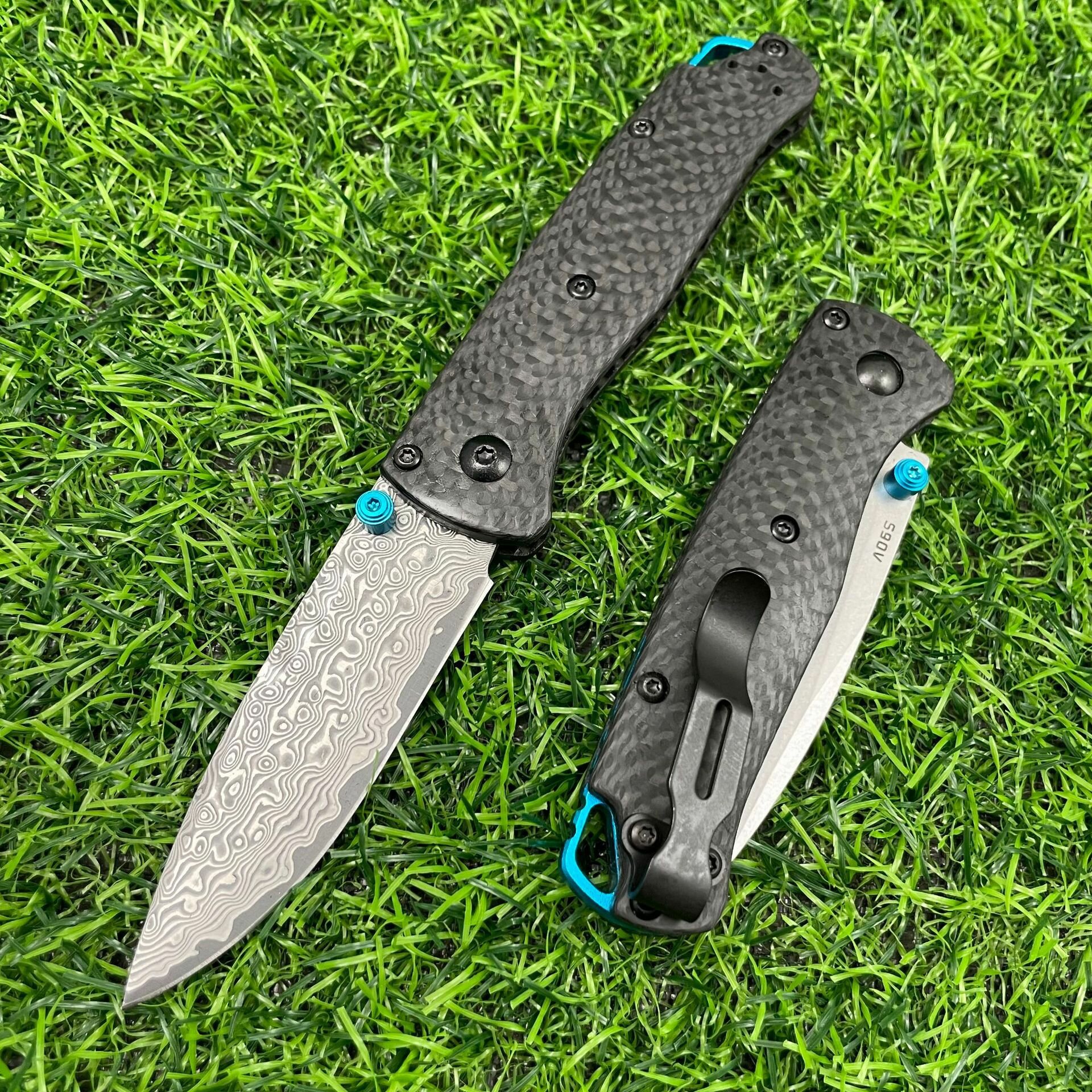 Трансграничный уличный карманный нож Butterfly BM535 с рукоятью из углеродного волокна, складной нож EDC из дамасской стали, портативный карманный нож.