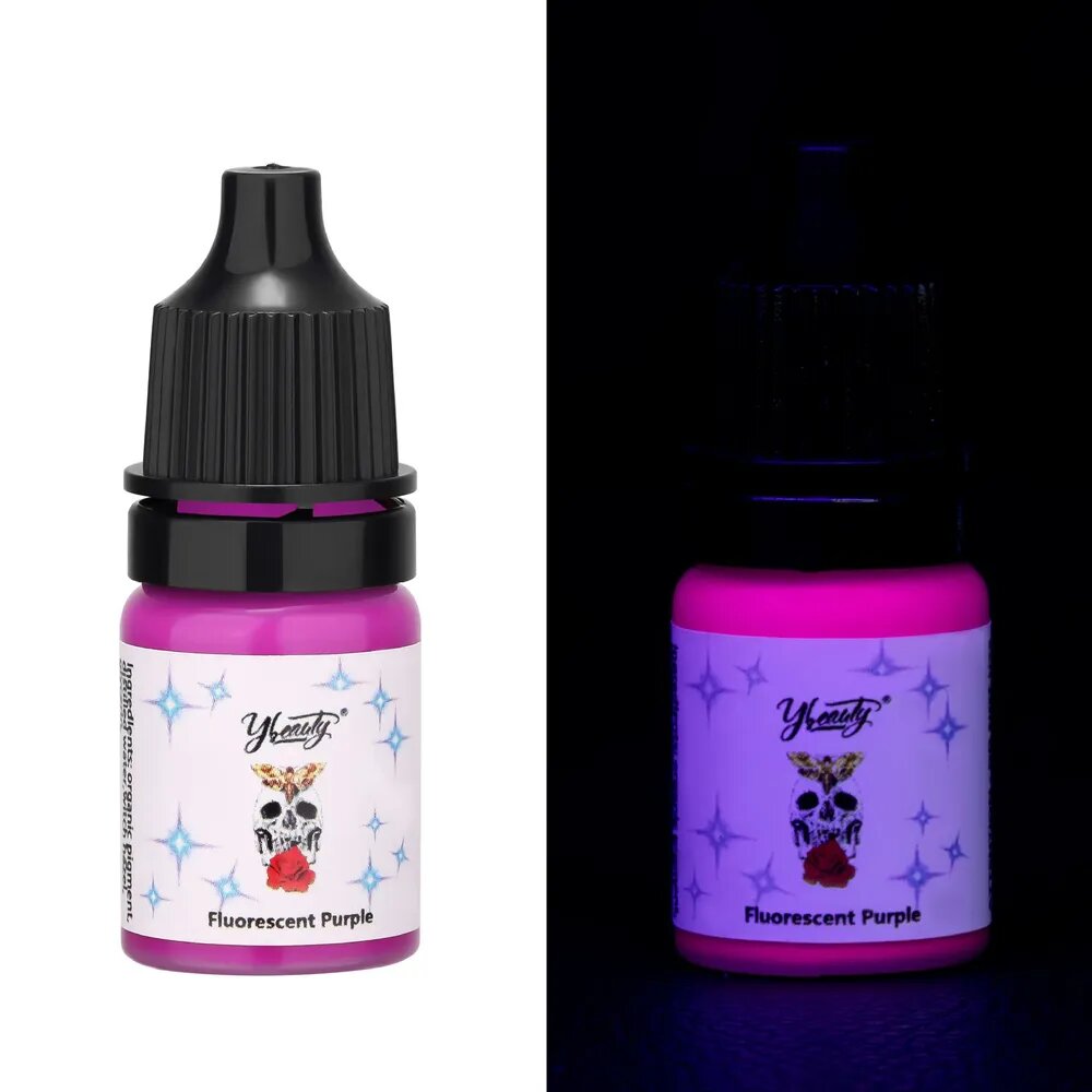 Краска для тату Ybeauty Fluorescent Purple Флуоресцентная краска для тату 10ml