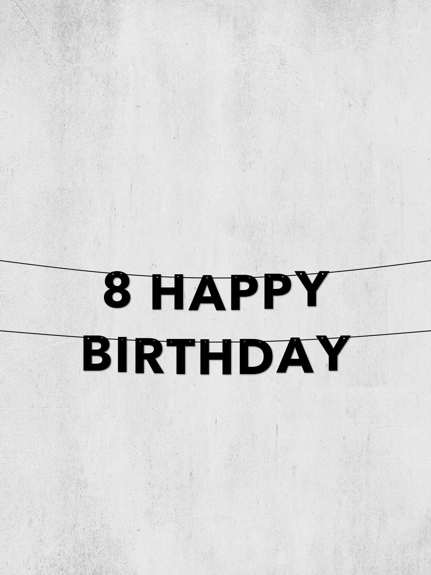 Гирлянда букв 8 Happy Birthday Долговечный декор для праздников, фотосессий и интерьера 10 см