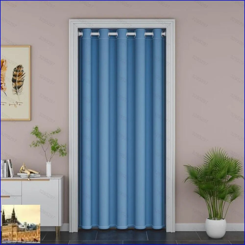 Дверь межкомнатная, Полиэстер с ПВХ покрытием, 1300x1500, Глухая раздвижная штора