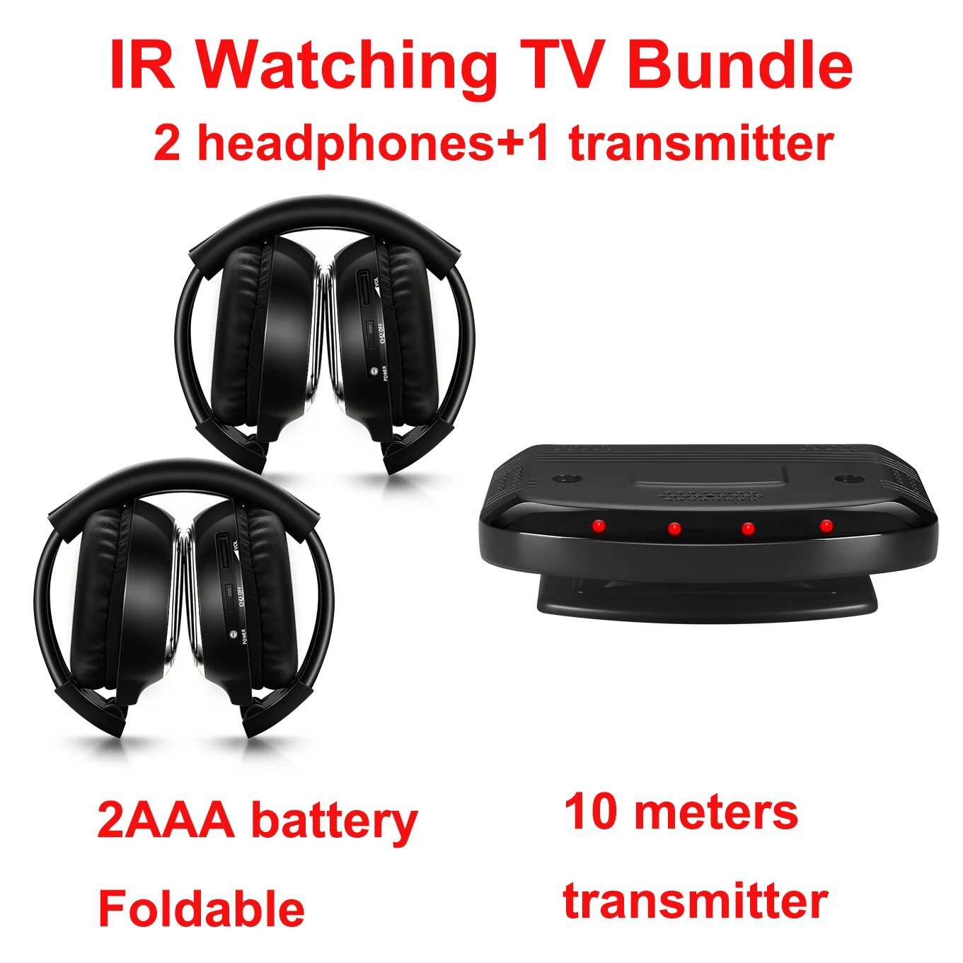 Инфракрасные стерео беспроводные передатчики ИК для ПК, ТВ, DVD, совместимые со всеми 1 TX and 2RX