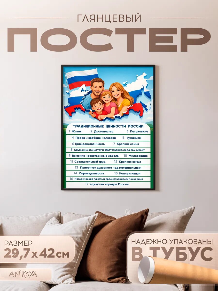 Плакат на стену Традиционные ценности семьи