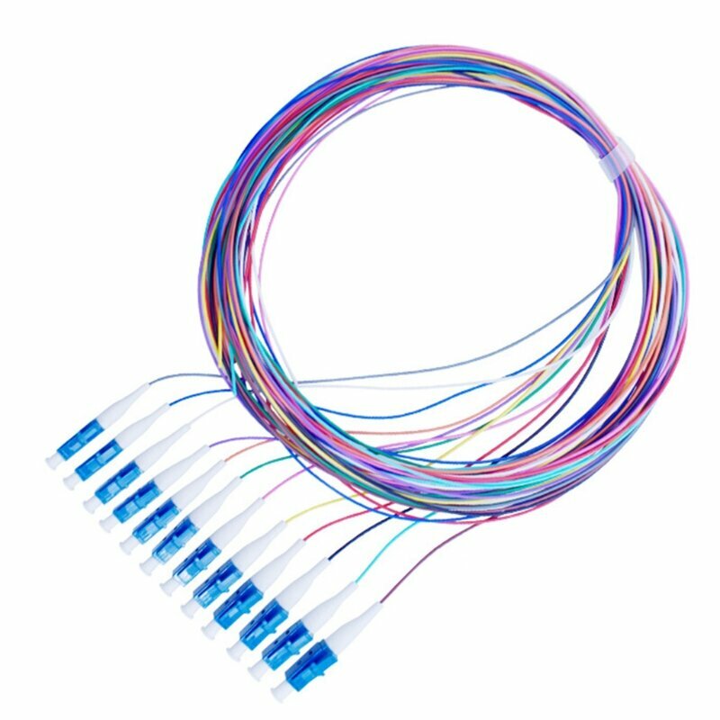 12 Цветных Косичек 1mtr Волоконно-Оптический Кабель Связи 9/125um 0,9 мм SM LC Upc Разъем 12 Портов FTTH Жгут Косичек