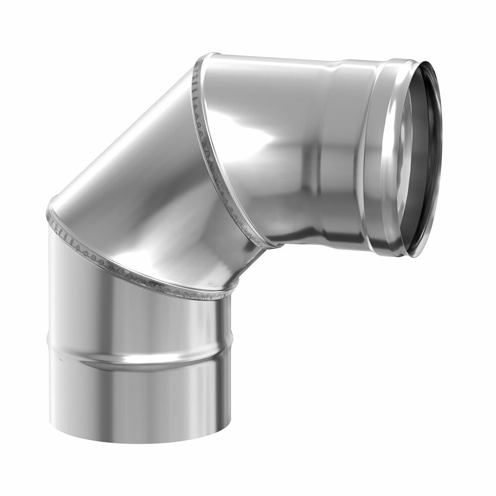 Везувий Колено нерж. (AISI 430/0,5мм) угол 90*, 3 секции д. 100 мм