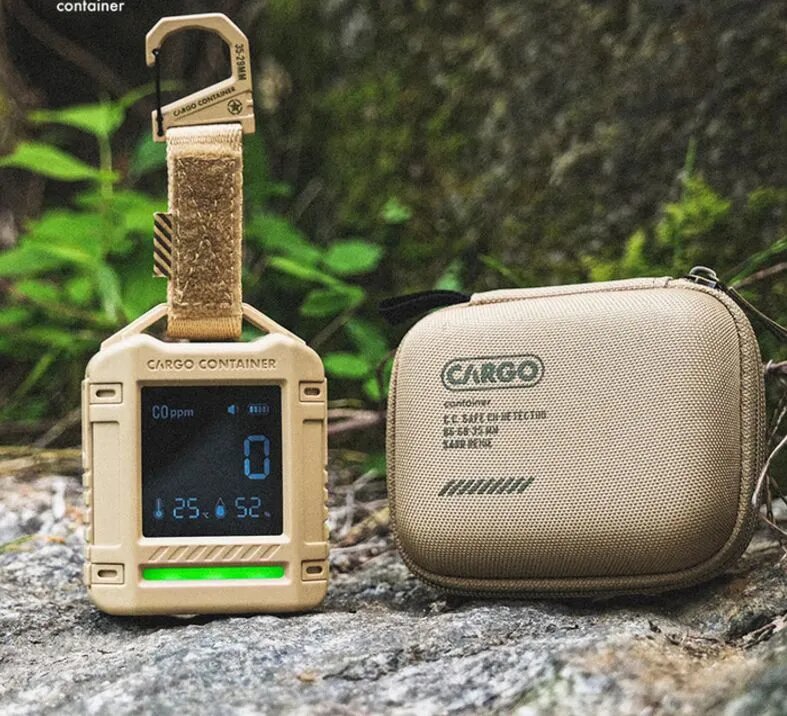 CARGO CONTAINER Портативный датчик угарного газа Camping Light для палаток и автодомов с Bluetooth (цвет: хаки)