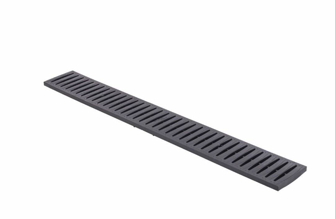 Решетка канала пластиковая (черная) Альта-Профиль 998х130х22мм