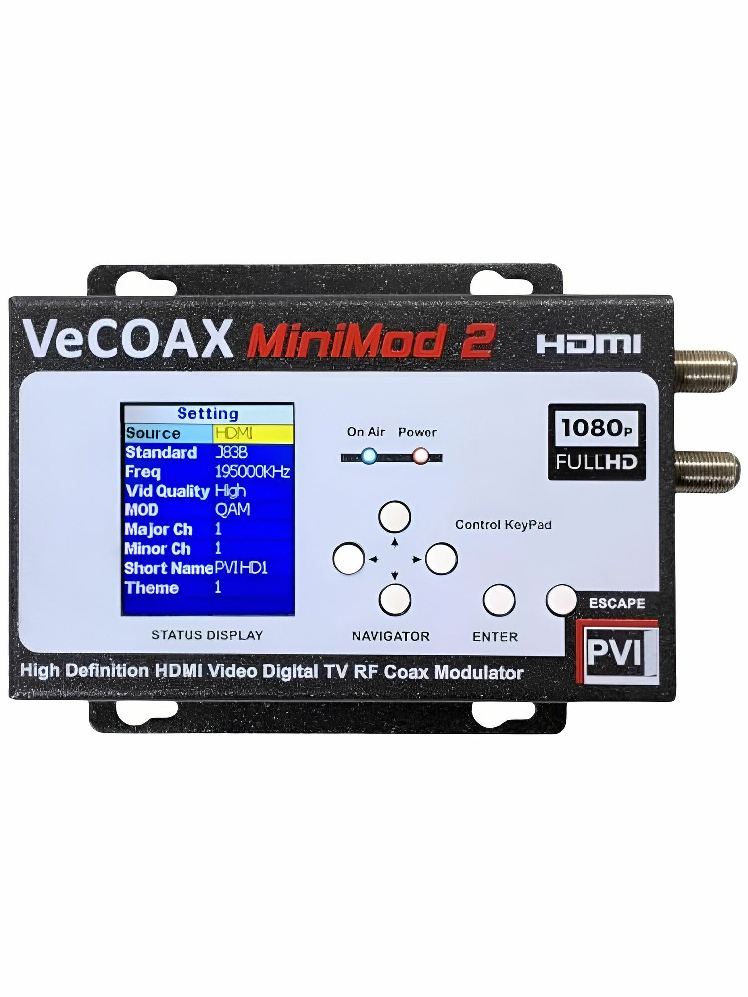 Модулятор PVI MINIMOD-2 PLUS Vecoax для передачи HDMI по коаксиальному кабелю