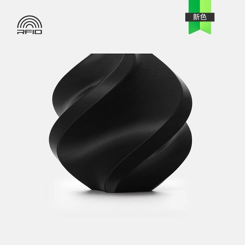 Bambu Lab PETG Basic (2025): базовая нить для 3D-печати, повышенная прочность, для улицы, без перемычек, устойчива к ударам/влаге/погоде, RFID Чёрный 30105 (с катушкой)