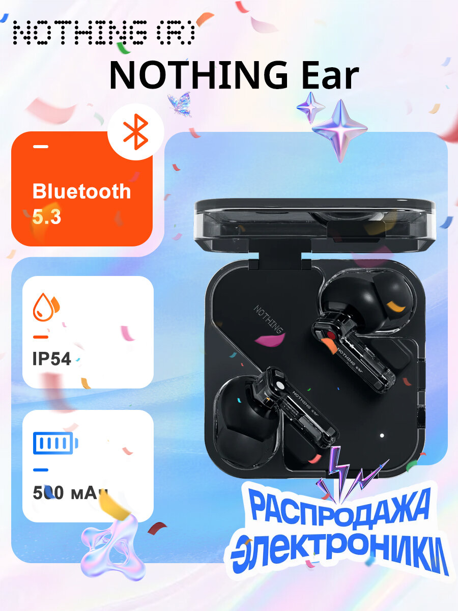 Наушники беспроводные шумоподавлением Nothing Ear 3(2024), Черный