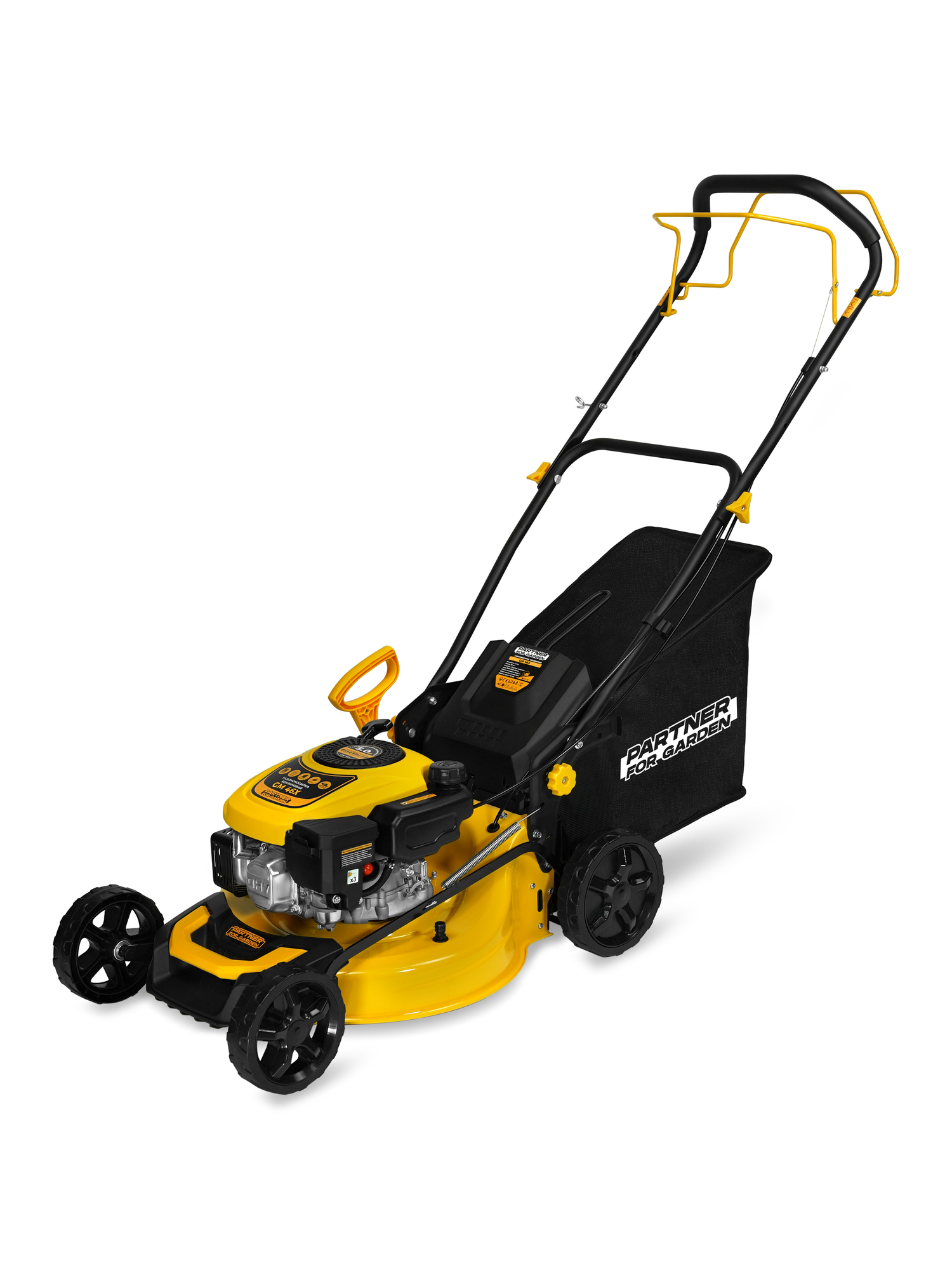 Газонокосилка бензиновая Partner for Garden GM 46X ( 5л. с, 2800-3200 об/мин, ширина кошения 460мм, высота кошения 25-75мм )