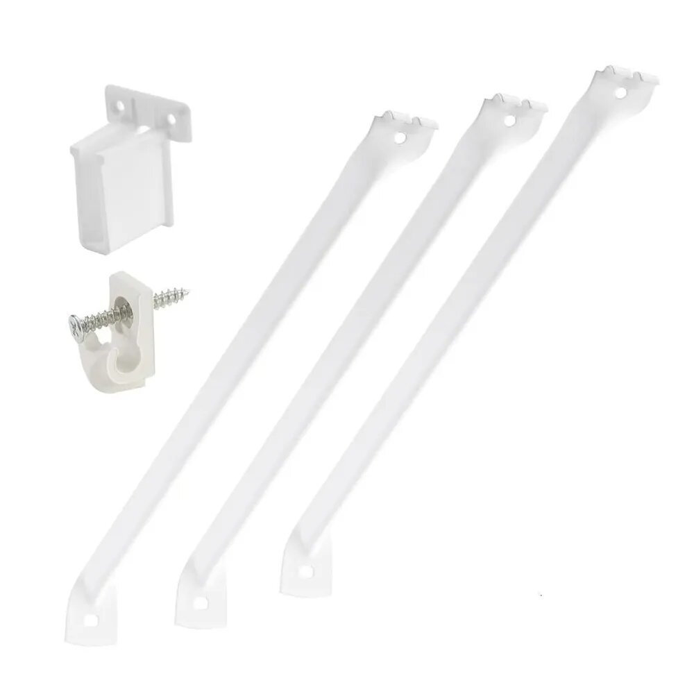 Кронштейны для полок из стали, 3 шт. Белые стальные кронштейны для полок