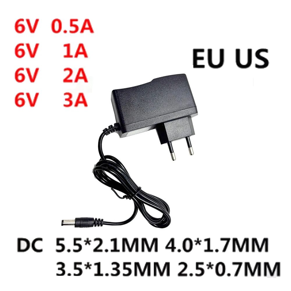 Универсальный переключатель переменного тока 110–240 В постоянного тока, 6 В, 0,5 А, 1 А, 2 А, 3 А, адаптер питания, зарядное устройство, 6 В, вольт для монитора артериального давления Omron M2 M3