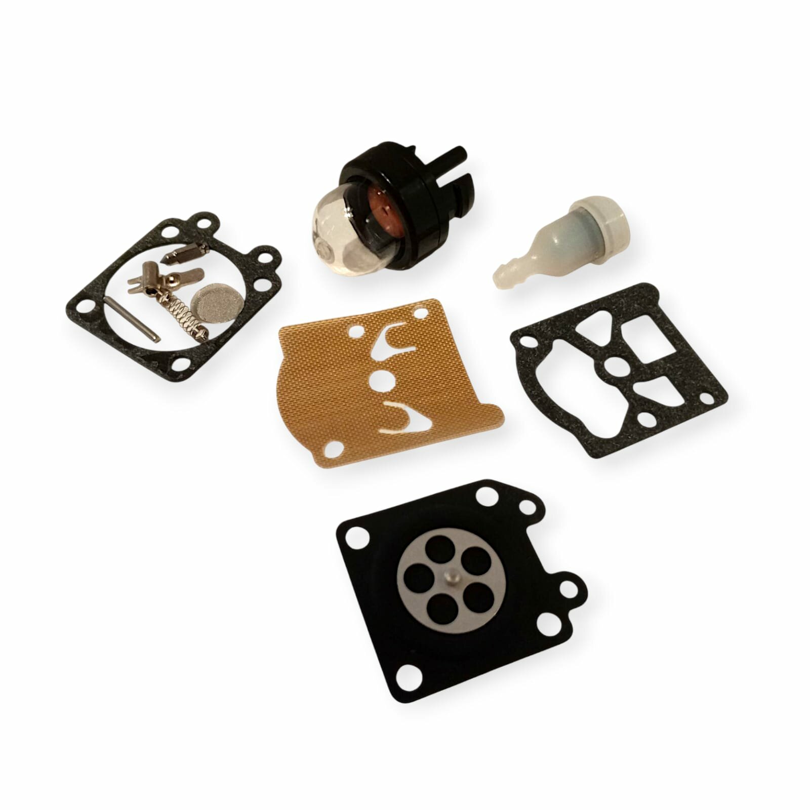 Ремкомплект карбюратора (Walbro) с короткой иглой для бензопил ECHO CS-2511 2600 2700 270 260TES/ 350 3050 3500 310 352 353ES 361 WES 3700 390 ESX /4200 452 /CS-501SX в комплекте (сапун, праймер)