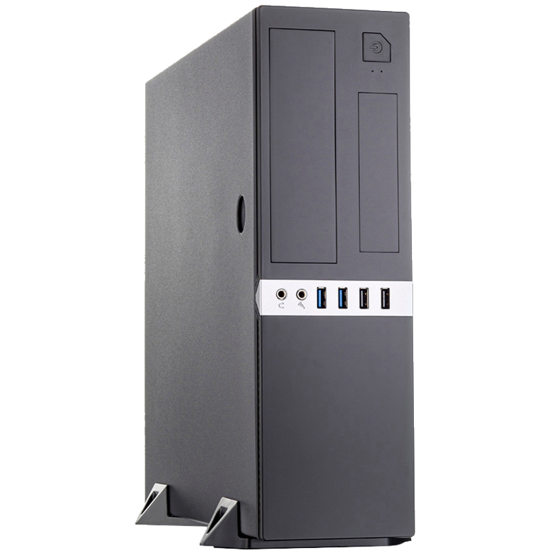 Корпус с блоком питания 300Вт./ Case Foxline mATX Desktop 300W, 2xUSB3.0, 2xUSB2.0, toolless, Black, 8cm. fan, powercord