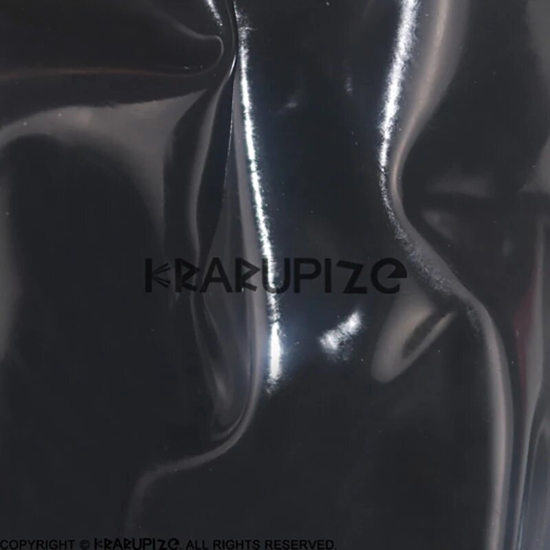 Черные латексные чулки XXL KRARUPIZE black with white