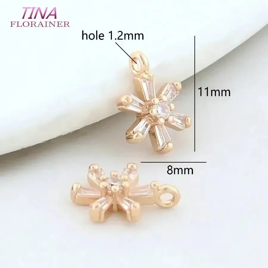 Розовые подвески Florainer Tina, 11 мм, hole 1.2mm, Style 5