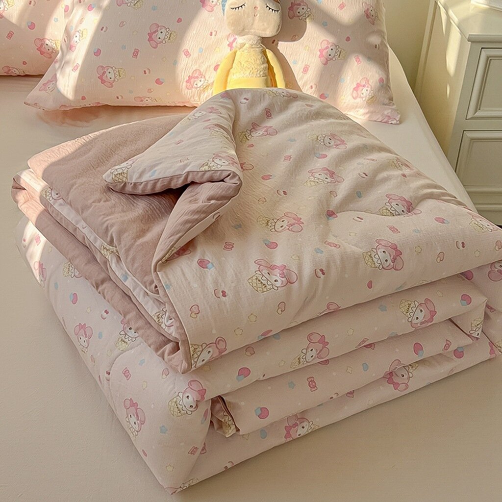 Хлопковое облачное хлопковое супер мягкое летнее тонкое одеяло с кондиционером-милый кролик 200x230см