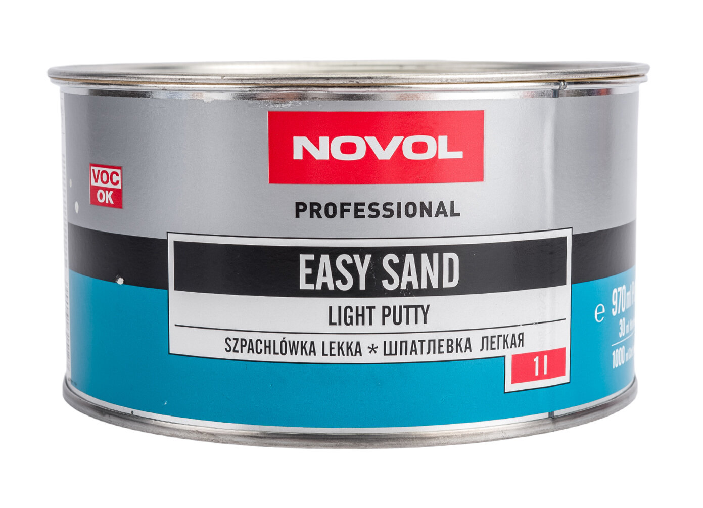 NOVOL Шпатлевка "EASY SAND", мягкая, мелкозернистая, 1 л с отвердителем 31512