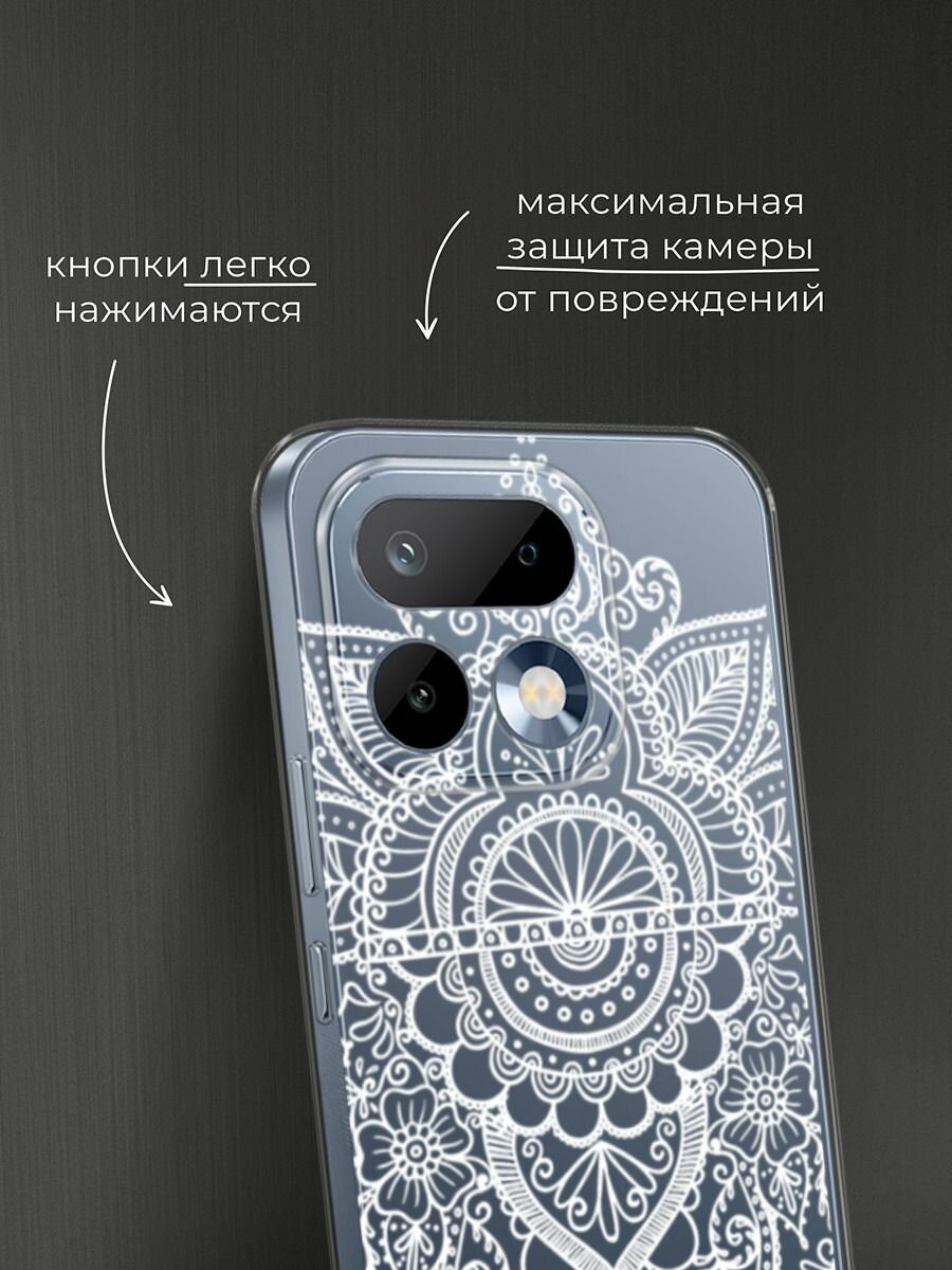 Чехол на Realme 16 Pro / Реалме 16 Про с принтом Солнечный узор, прозрачный — фото 1