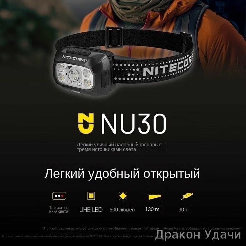 Клейкая лента, подсветка для коньков NITECORE NU30 черный