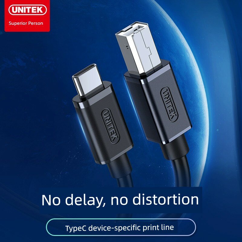 1 м никелированный USB Type-C к B для принтера, быстрая передача данных для Canon HP Epson
