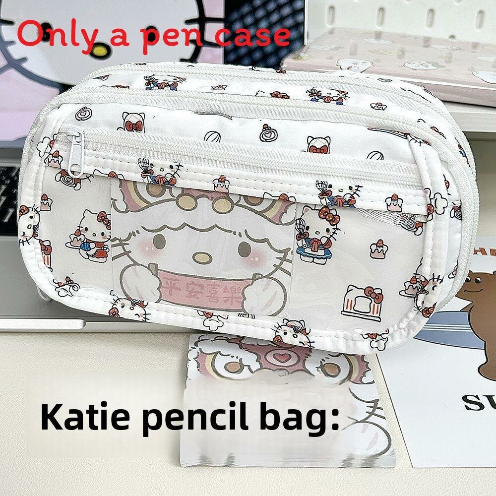 Cartoon pen holder with multicompartment and durable polyester for school use catbean