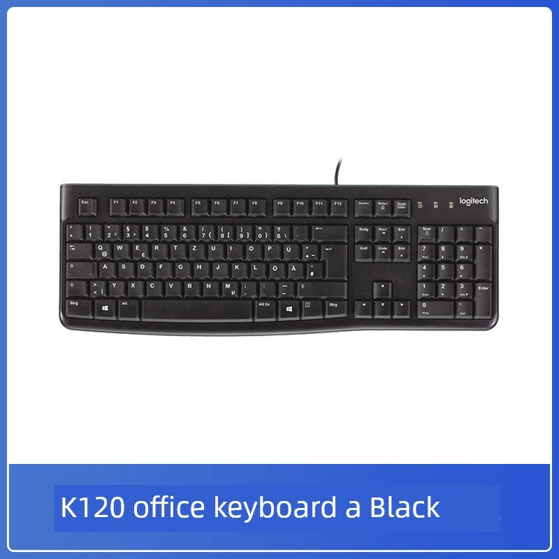 Logitech K120 проводная клавиатура для офиса и ПК с USB подключением