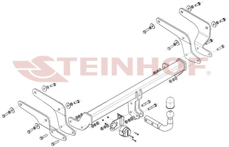 Фаркоп на Toyota RAV4 2019-, Suzuki Across 2020- (паспорт и сертификат в комплекте)(без электрики) Steinhof. T-197