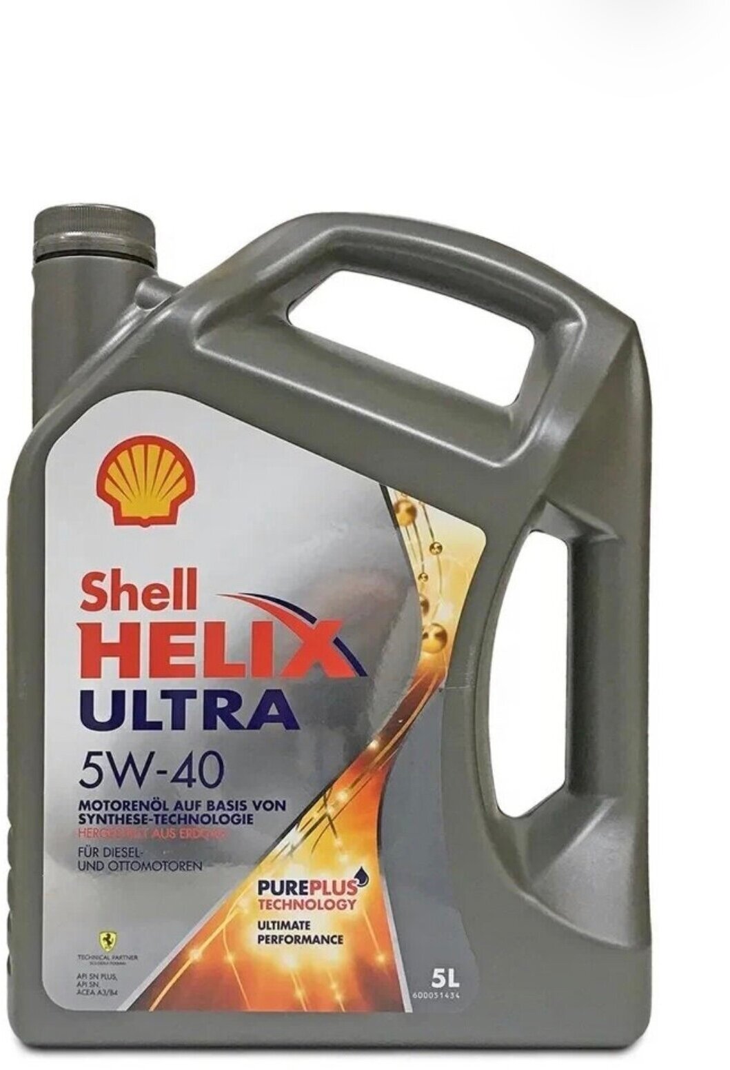 Синтетическое моторное масло SHELL Helix Ultra 5W-40 SN, 5 л