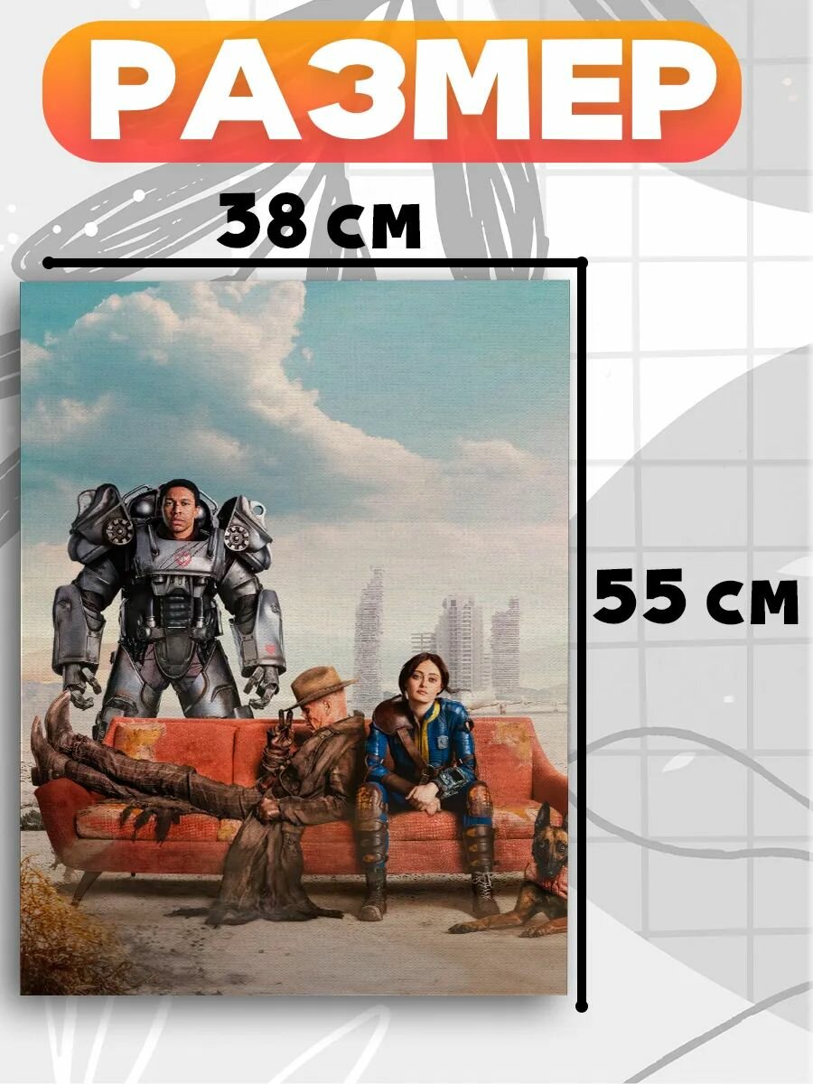 Картина на стену Fallout, на подрамнике, 1шт, 55х38 размер. — фото 1