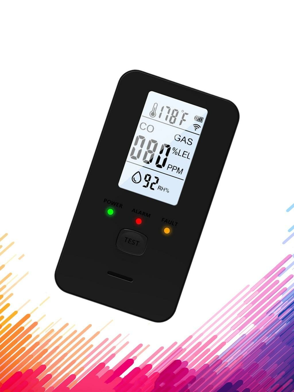 Газоанализатор европейского образца для метана и CO, Черный - Обычный стиль