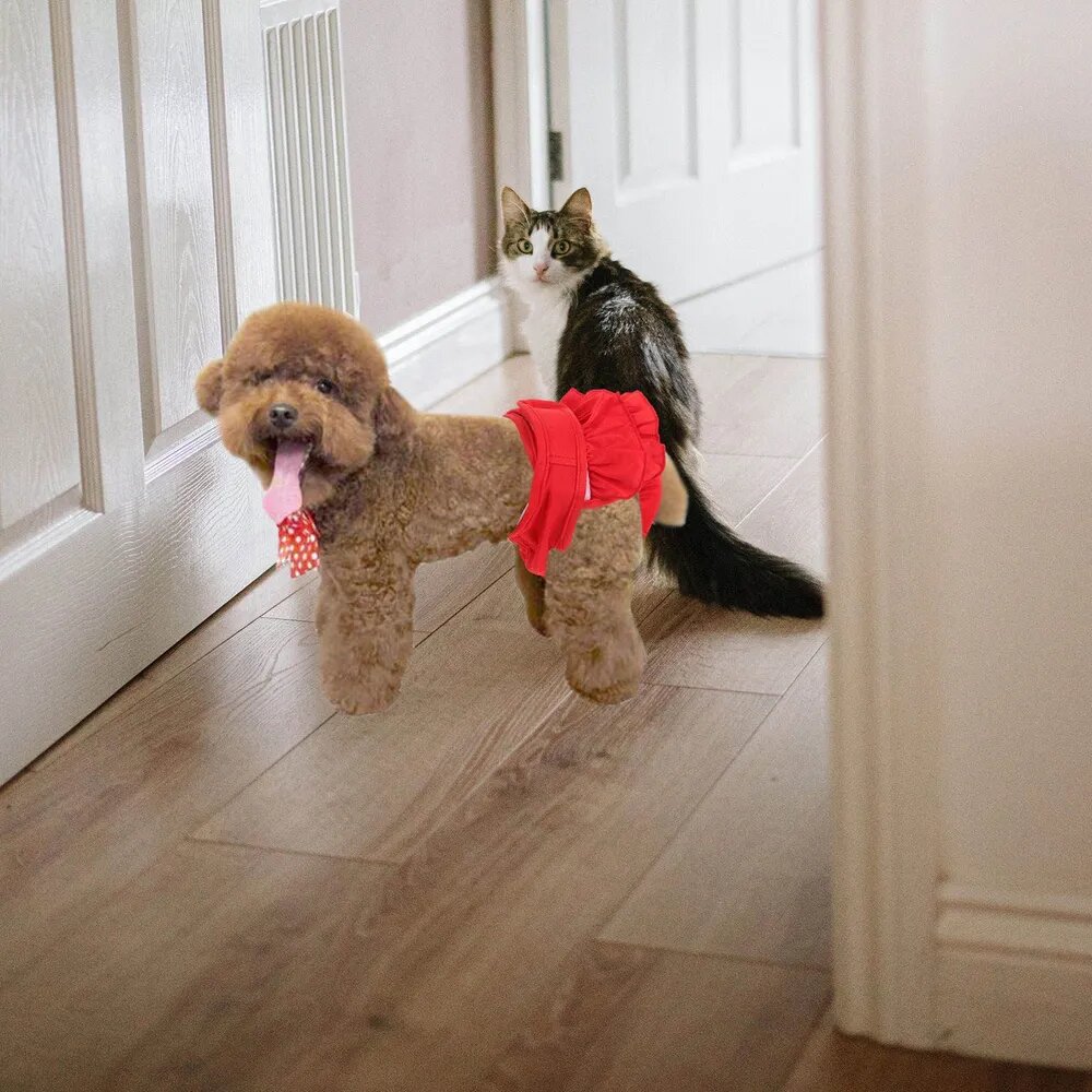 Памперсы Для Девочек-Собак, Удобные И Противопроливающие, Из Хлопка, 1 Упаковка