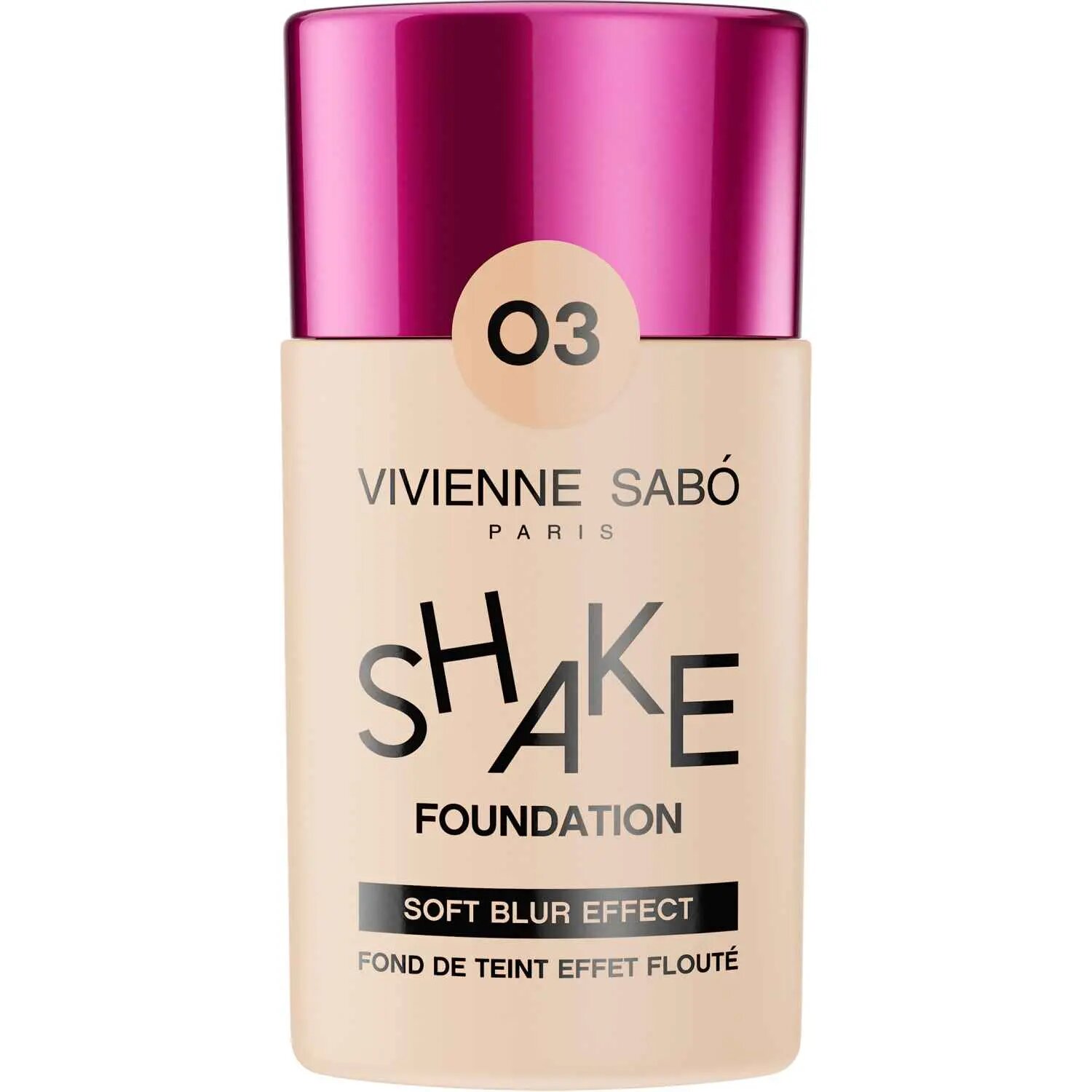 Тональный крем Vivienne Sabo Shakefoundation 03, легкий блюр-эффект, для светлой кожи