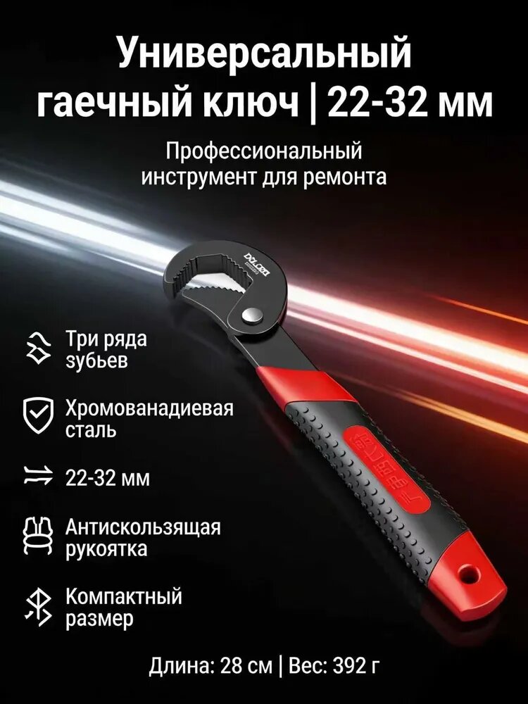 Универсальный гаечный ключ из хромованадиевой стали 2 размера (8-22мм, 22-32мм) Ручной инструмент для ремонта