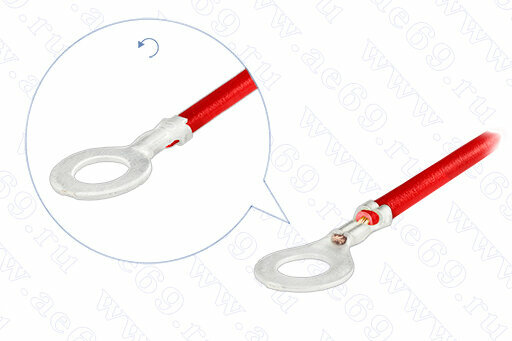 Клемма под болт М 6 (лужен, в сборе с проводом 2,50мм кв.)****