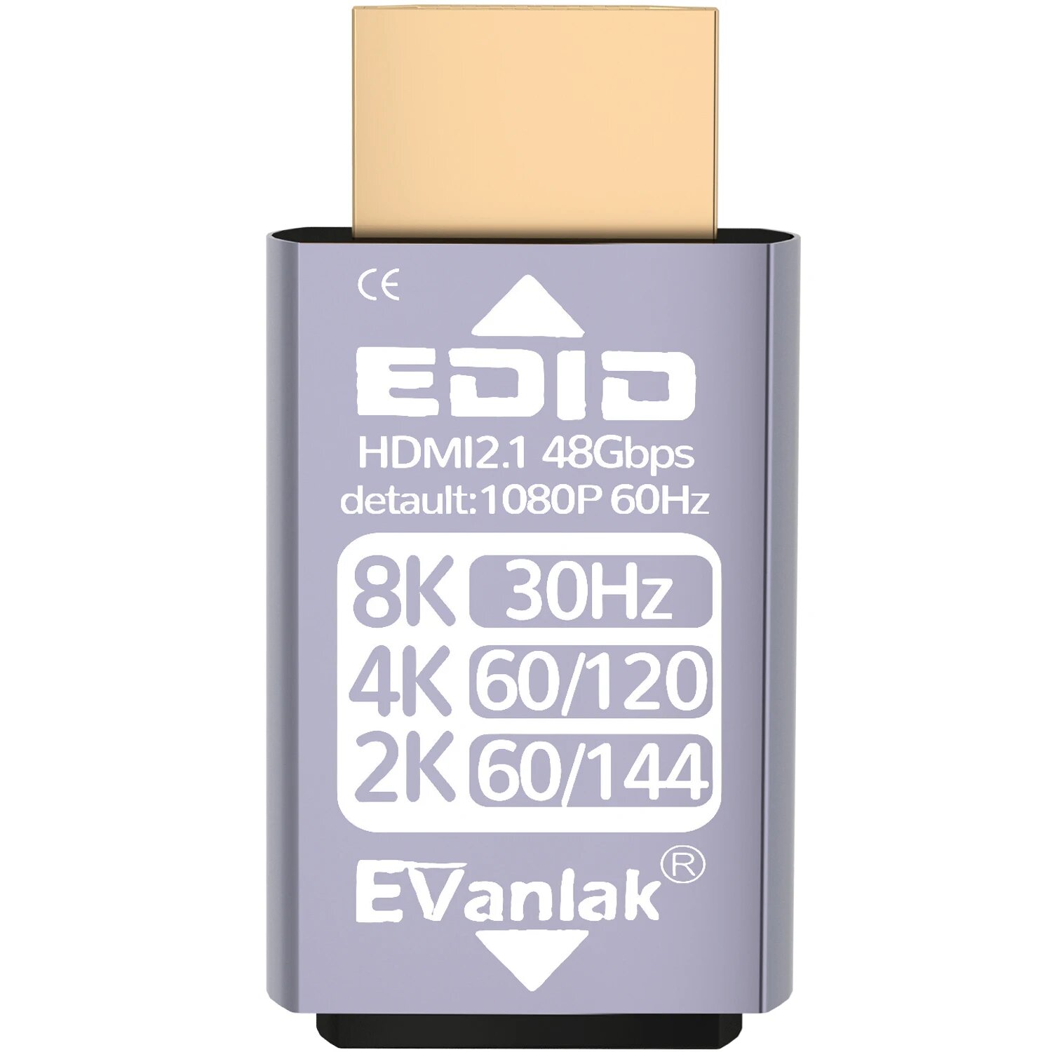 HDMI EDID эмулятор 8K 4K 2K HDMI 2.1 48Gbps Gray